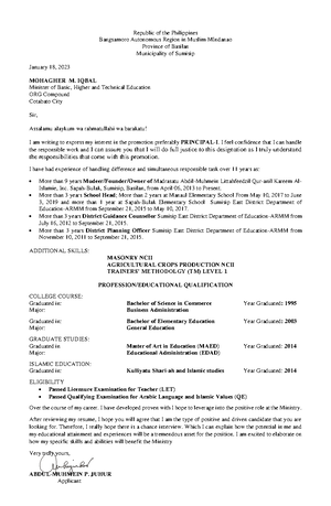 Barangay Certificate - Republic of the Philippines Bangsamoro ...