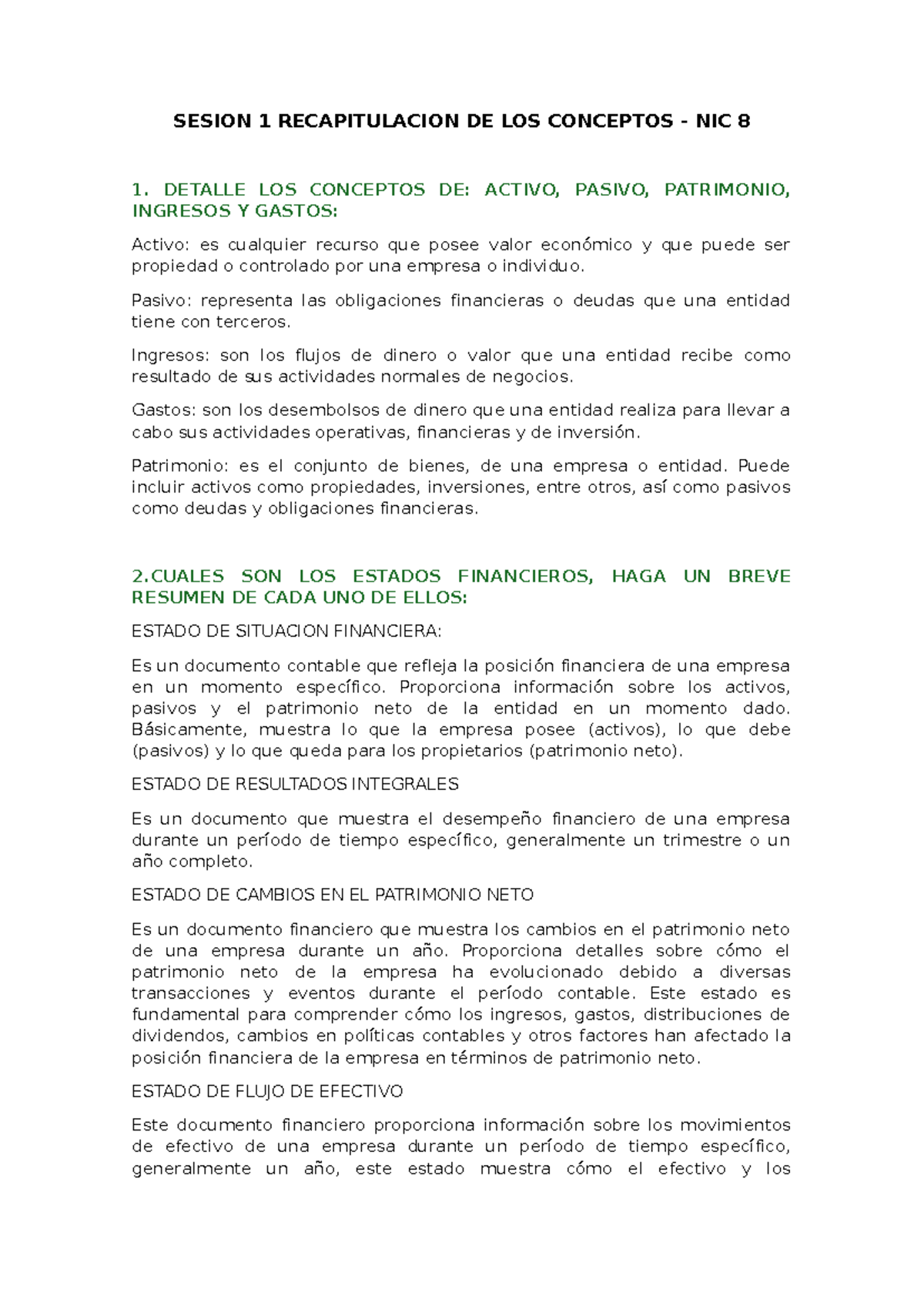 Sesion 1 Recapitulacion DE LOS Conceptos - SESION 1 RECAPITULACION DE ...