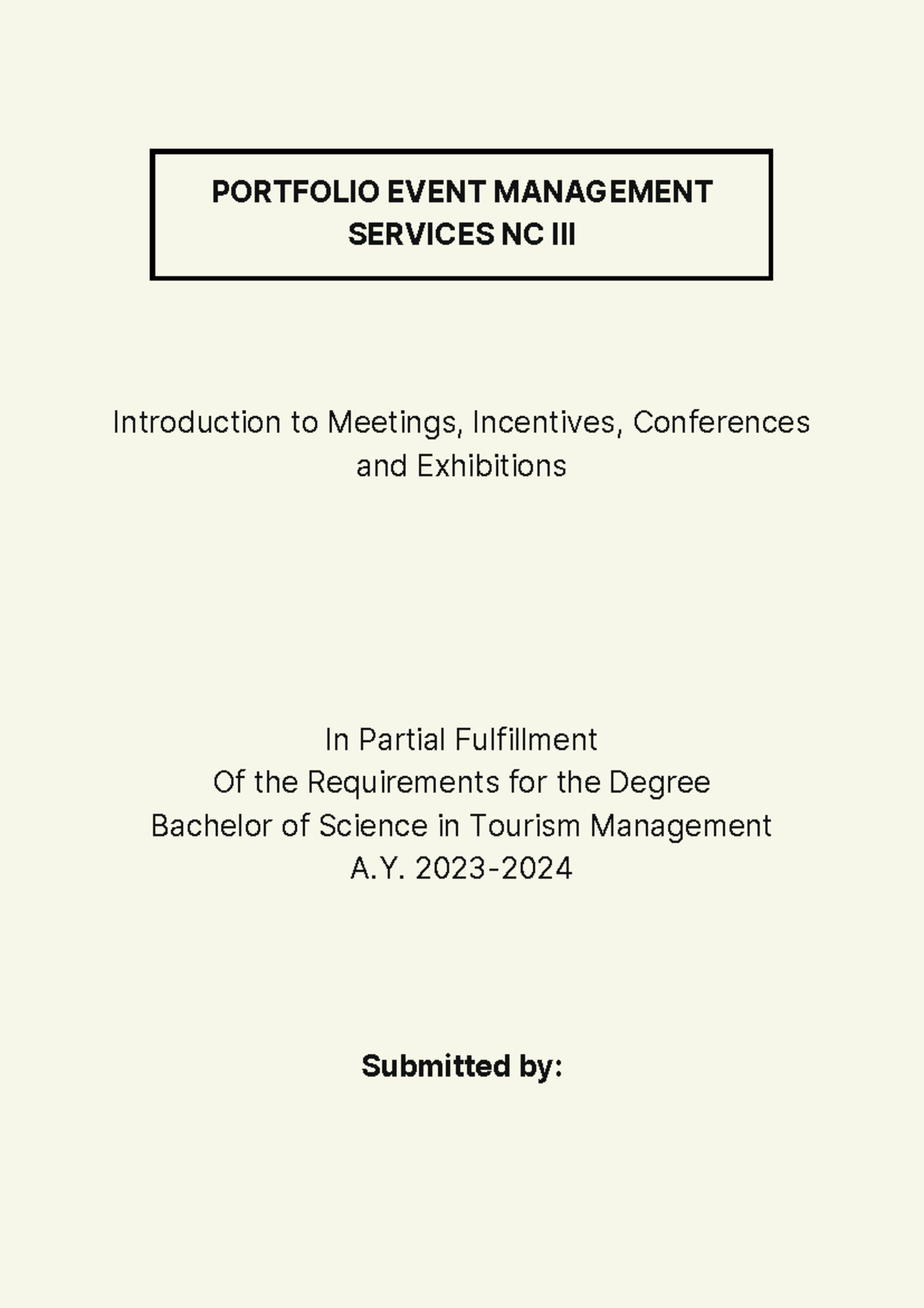 Event Proposal - ####### PORTFOLIO EVENT MANAGEMENT ####### SERVICES NC ...