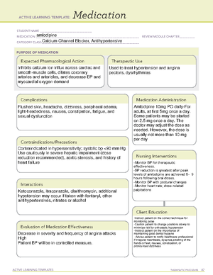 Amiodarone - drug card - ACTIVE LEARNING TEMPLATES TherapeuTic ...