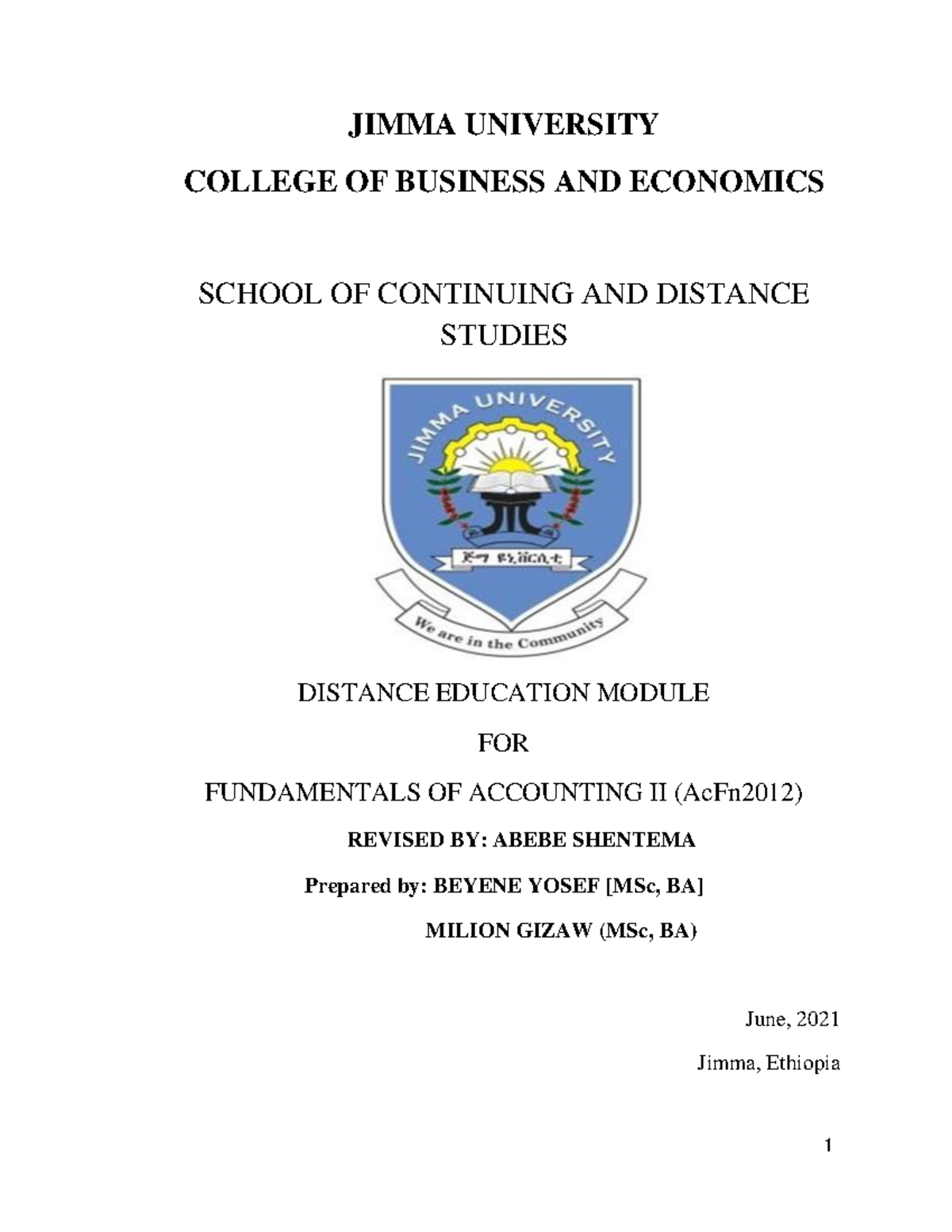 Fundamentals of Accounting II Module Edit (1) - JIMMA UNIVERSITY ...