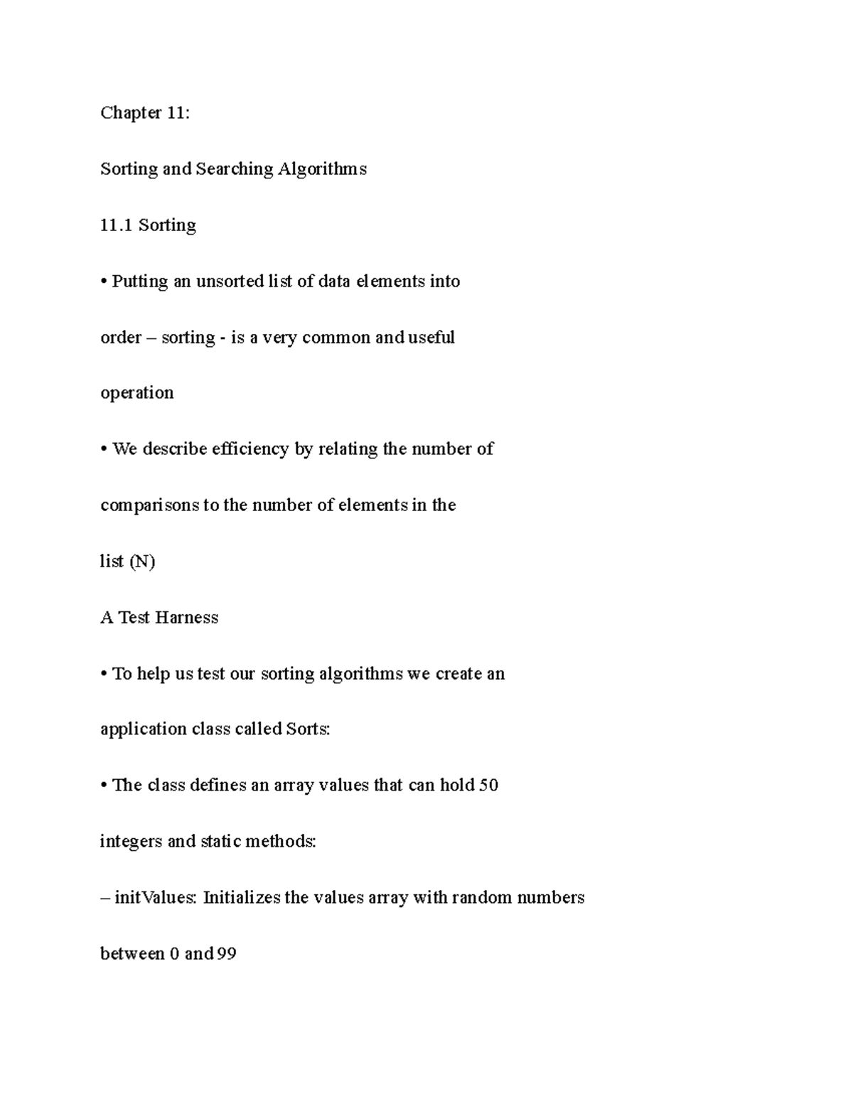 Sorting and Searching Algorithms - out("values is sorted: " + isSorted()); System.out(); - Studocu