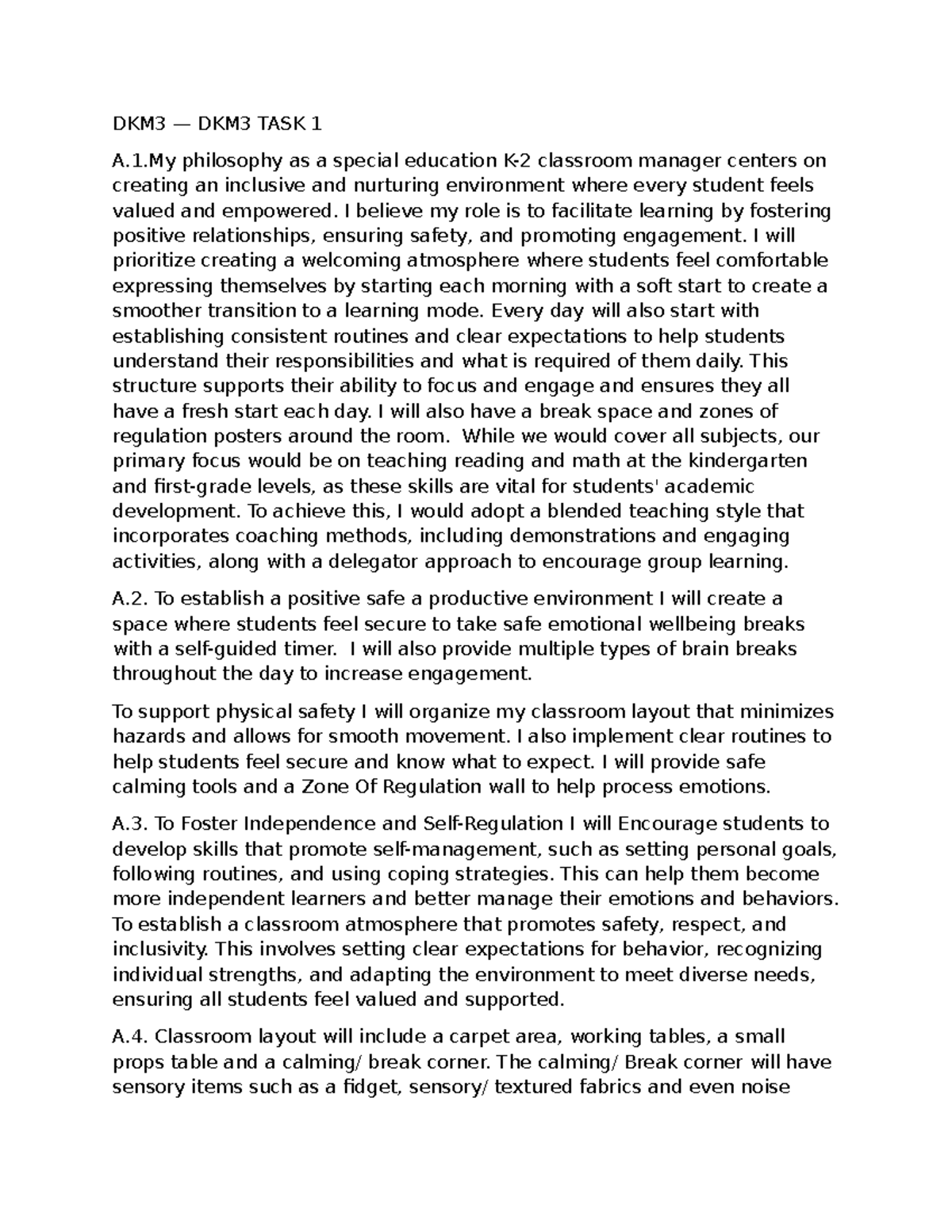 DKM3-Task1 - 2nd try - DKM3 — DKM3 TASK 1 A.1 philosophy as a special ...