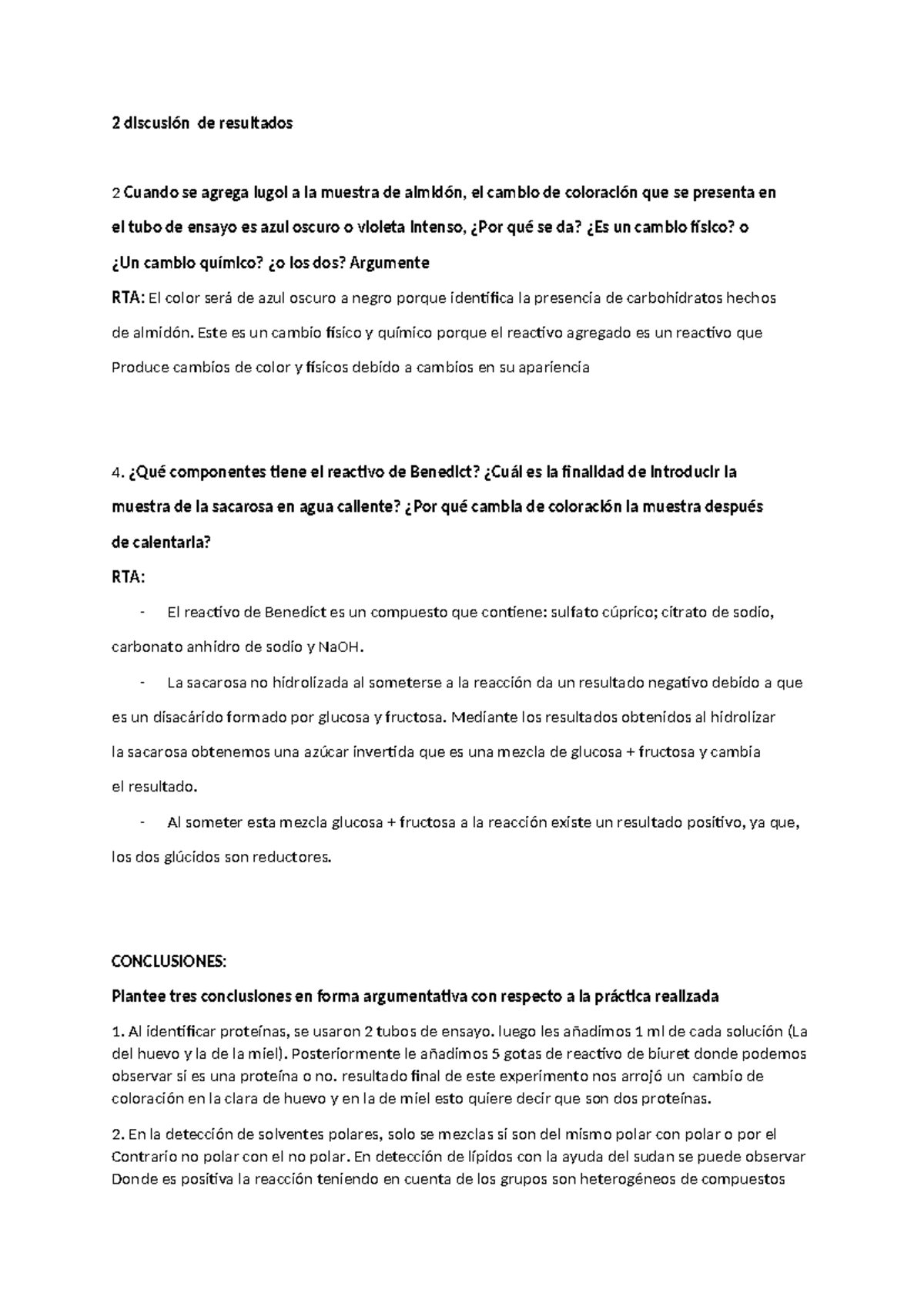 2 discusion de resultados biologia - 2 discusión de resultados 2 Cuando ...