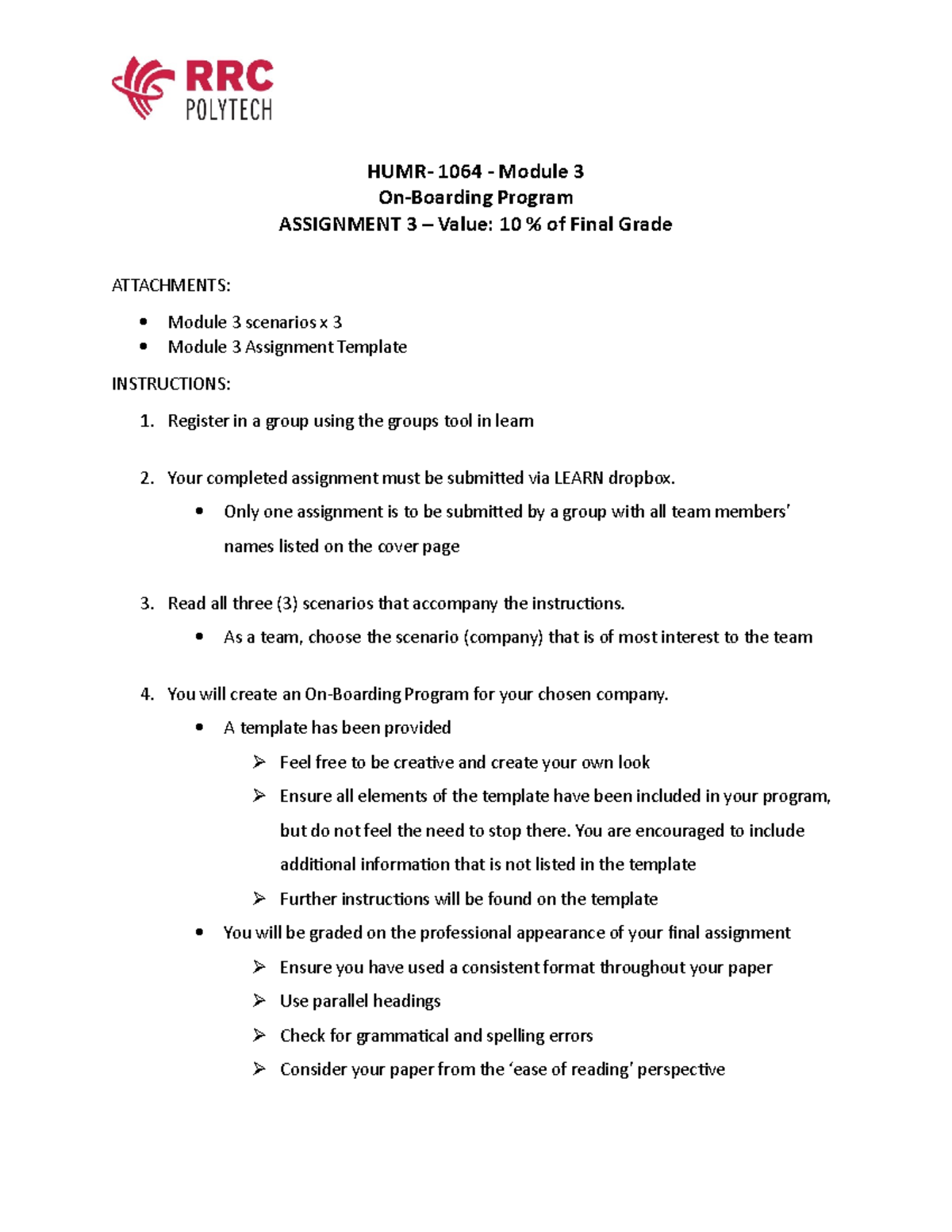 2021-HUMR-1064 Assignment 3 Instructions - HUMR- 1064 - Module 3 On ...