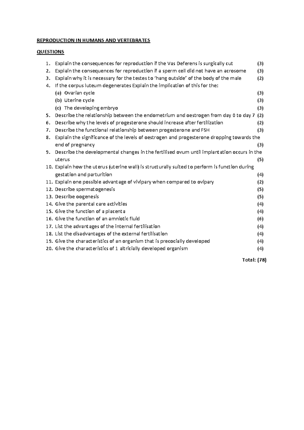 Reproduction IN Humans AND Vertebrates - REPRODUCTION IN HUMANS AND ...