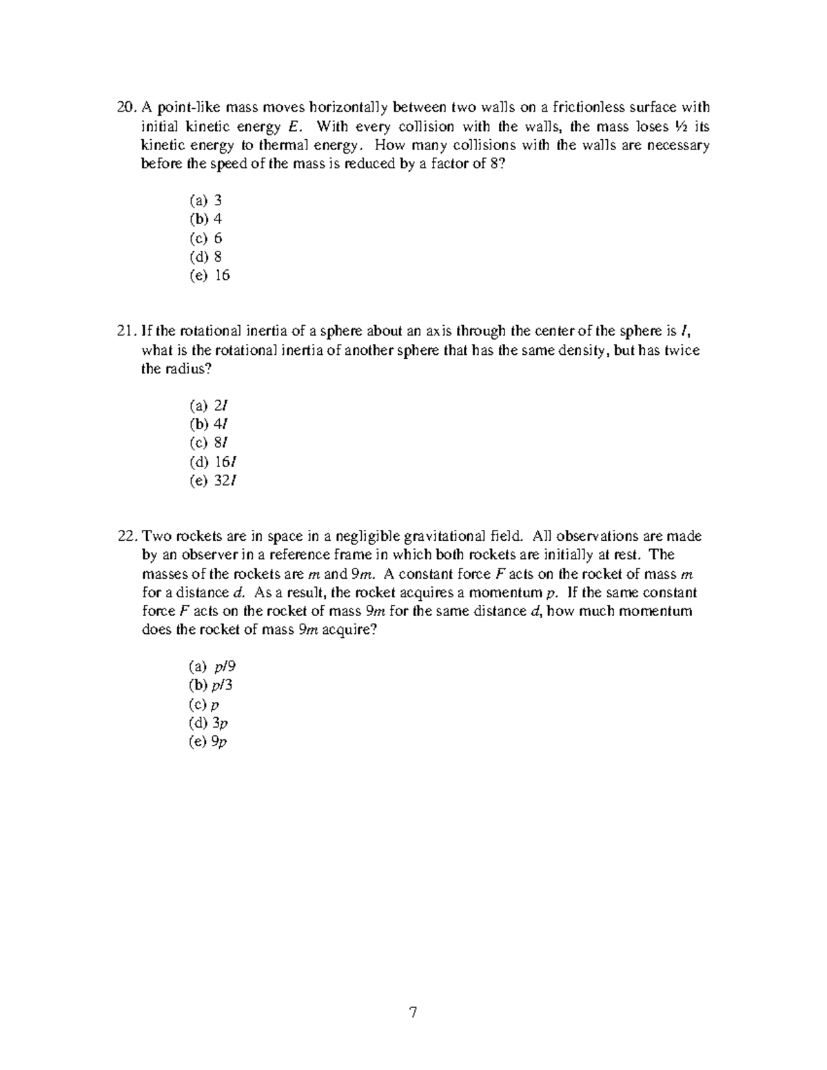 Final 2007-3 - Soal Soal - A point-like mass moves horizontally between ...
