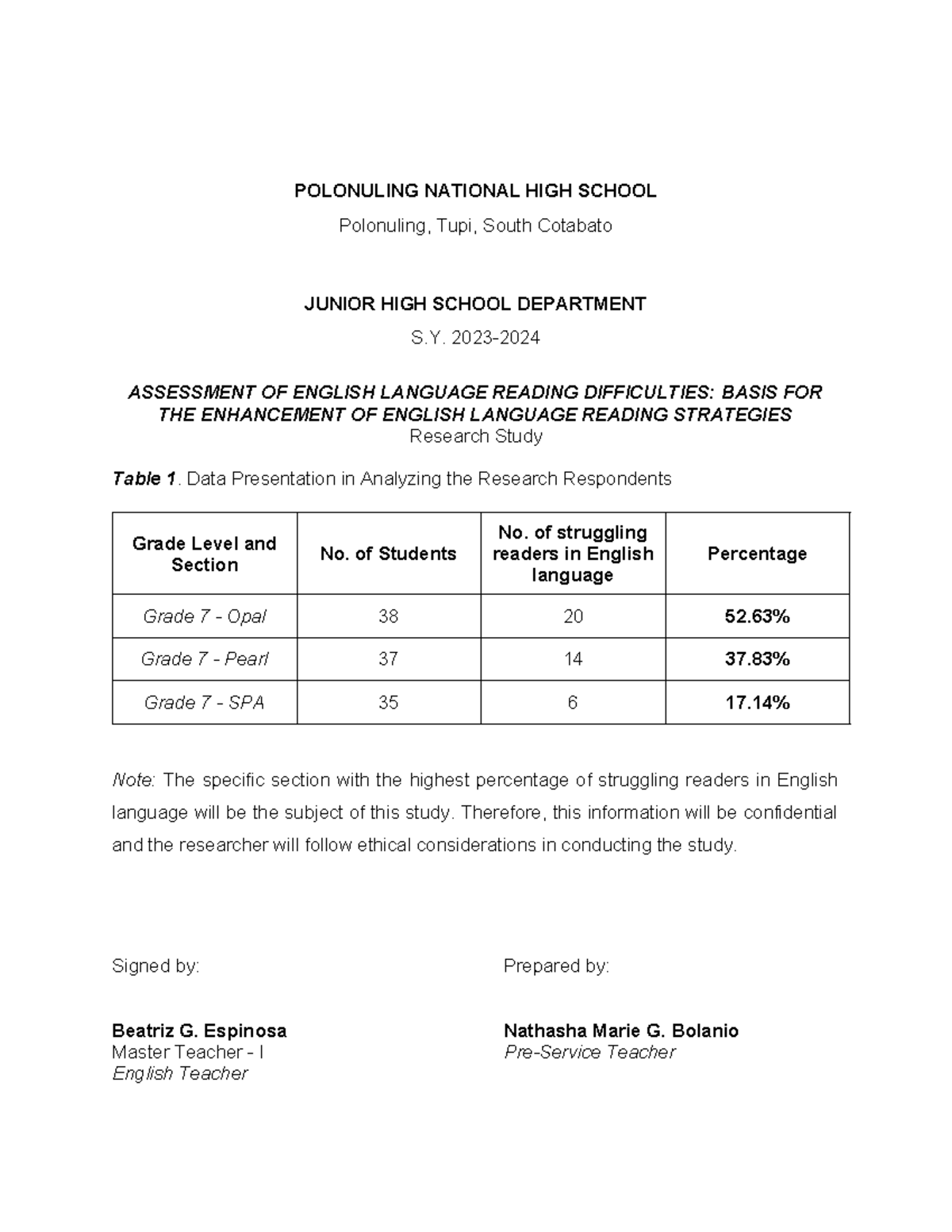 Language Research - DATA - POLONULING NATIONAL HIGH SCHOOL Polonuling ...
