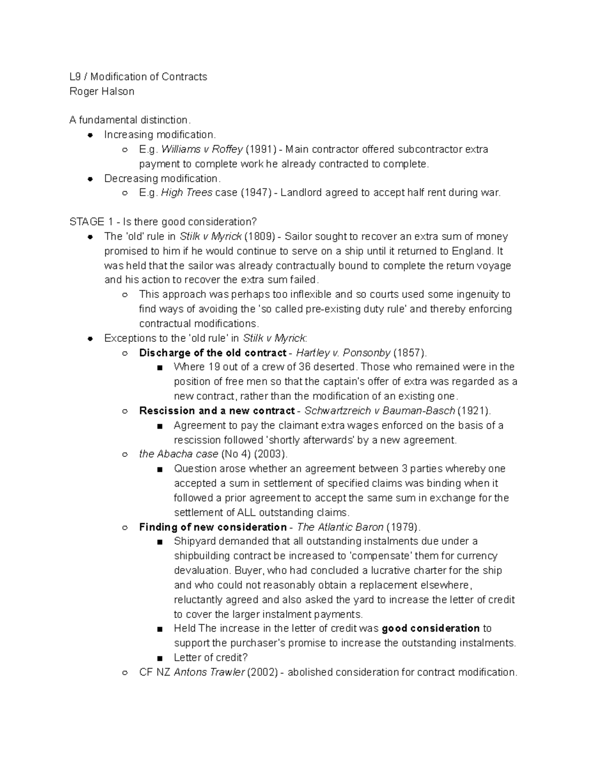 The Modification of Contracts - L9 / Modification of Contracts Roger ...