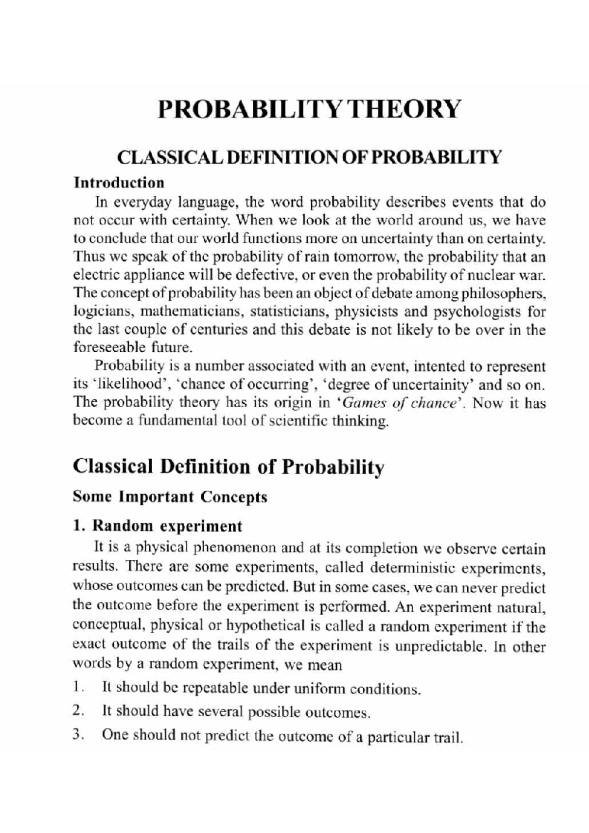 Probability topics for undergraduate students. - Bsc maths - Studocu