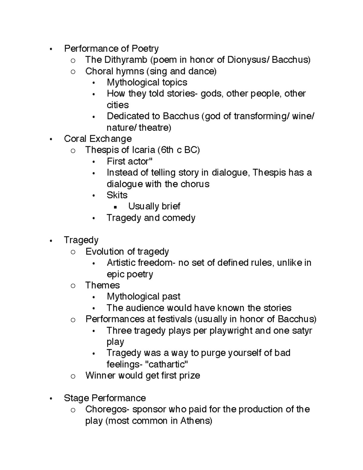 Ancient Greek Dramas - Lecture notes 20 - Performance of Poetry The ...