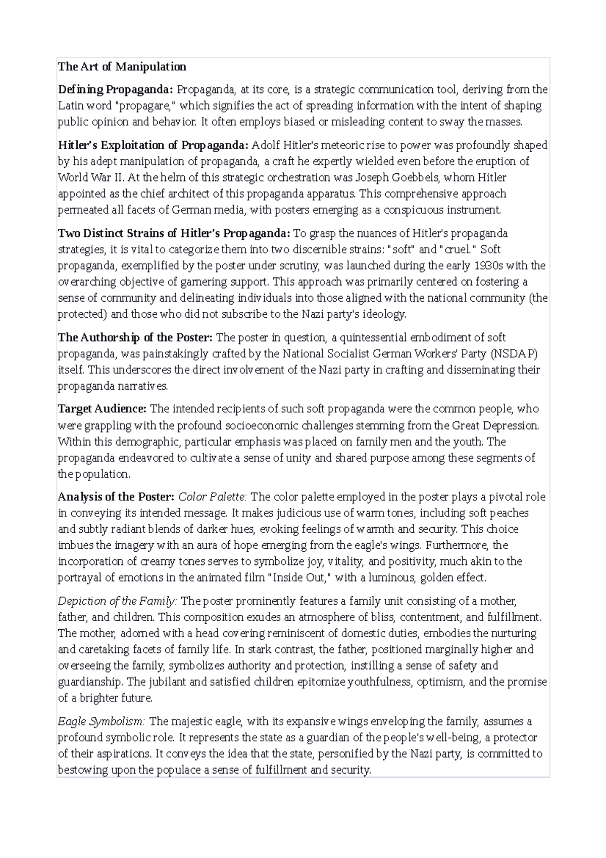 Art of manipulation - rhetoric writing - The Art of Manipulation ...