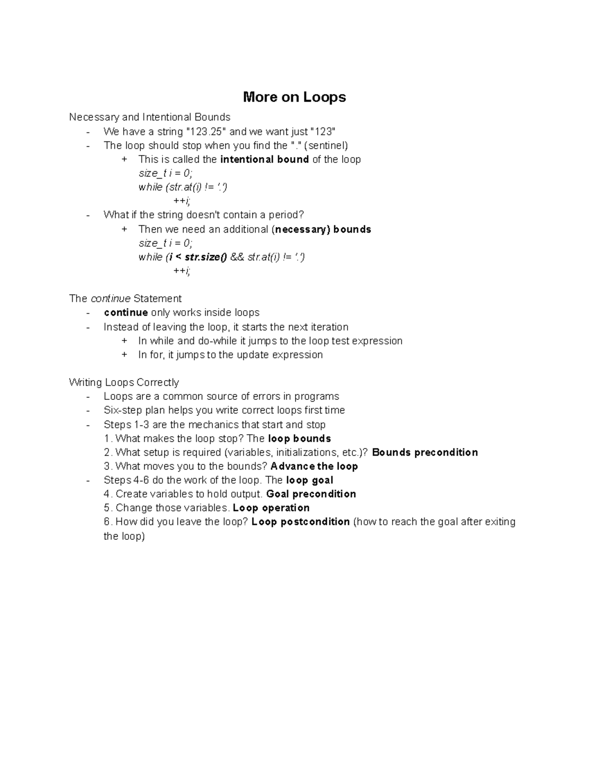 Chapter 7 - More on Loops - More on Loops Necessary and Intentional ...