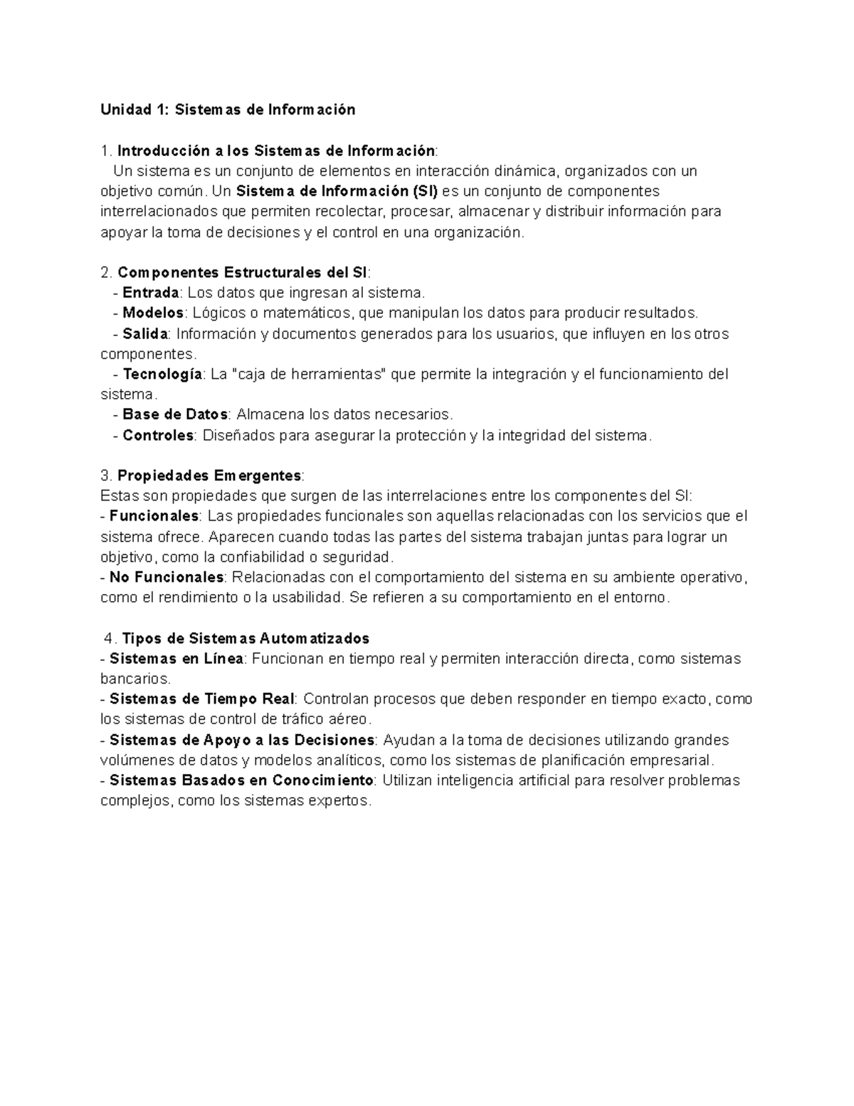 Apunte SI I Luka - resumen luka sistemas de informacion I - Unidad 1: Sistemas de Información ...