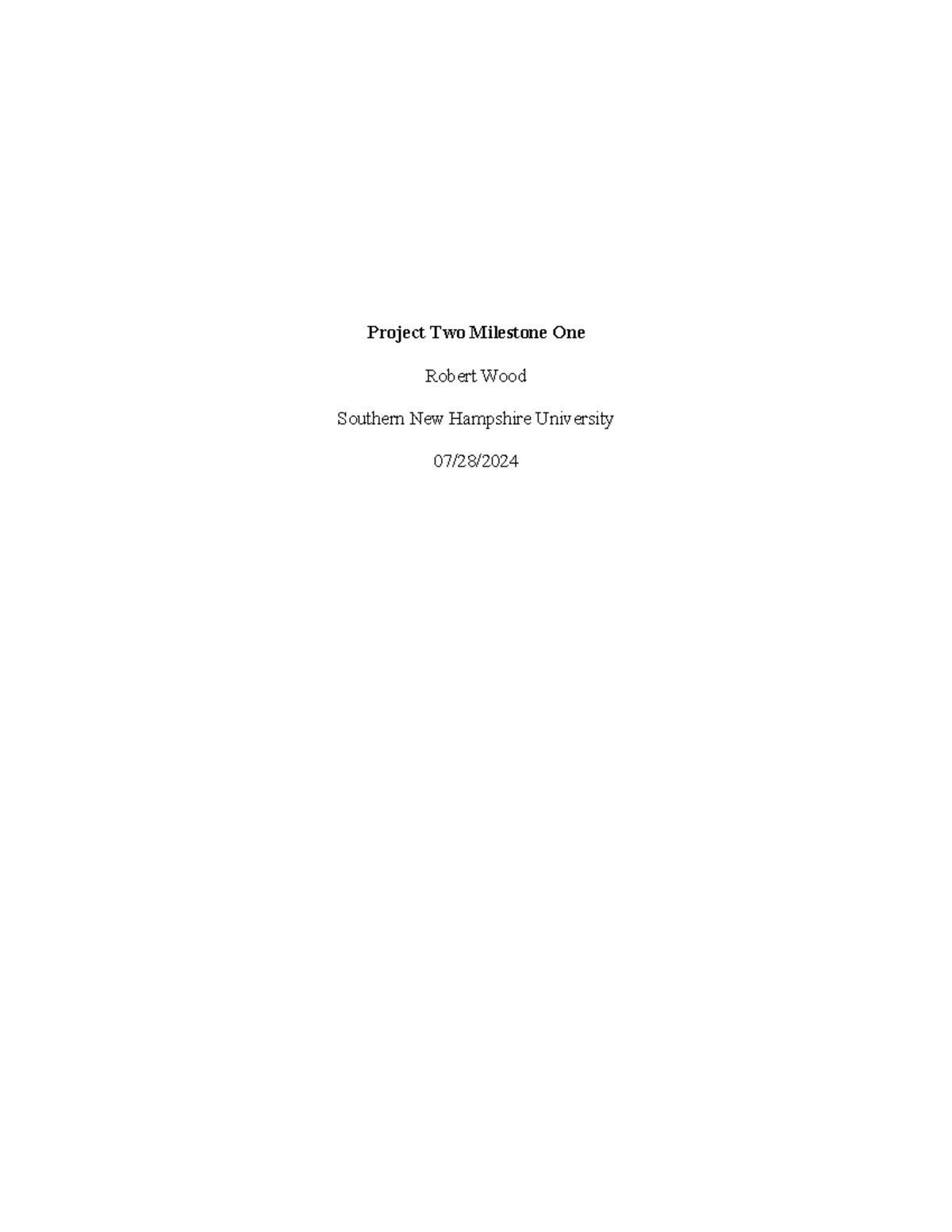 Project Two Milestone One CYB-420 - Project Two Milestone One Robert ...