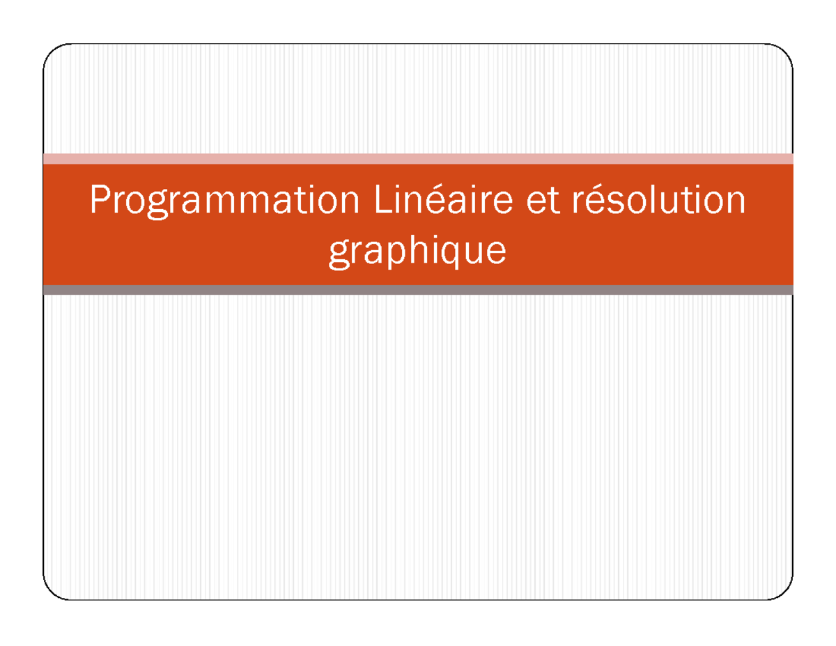 ADM2702 Résolution graphiques des modèles linéaires - Programmation ...