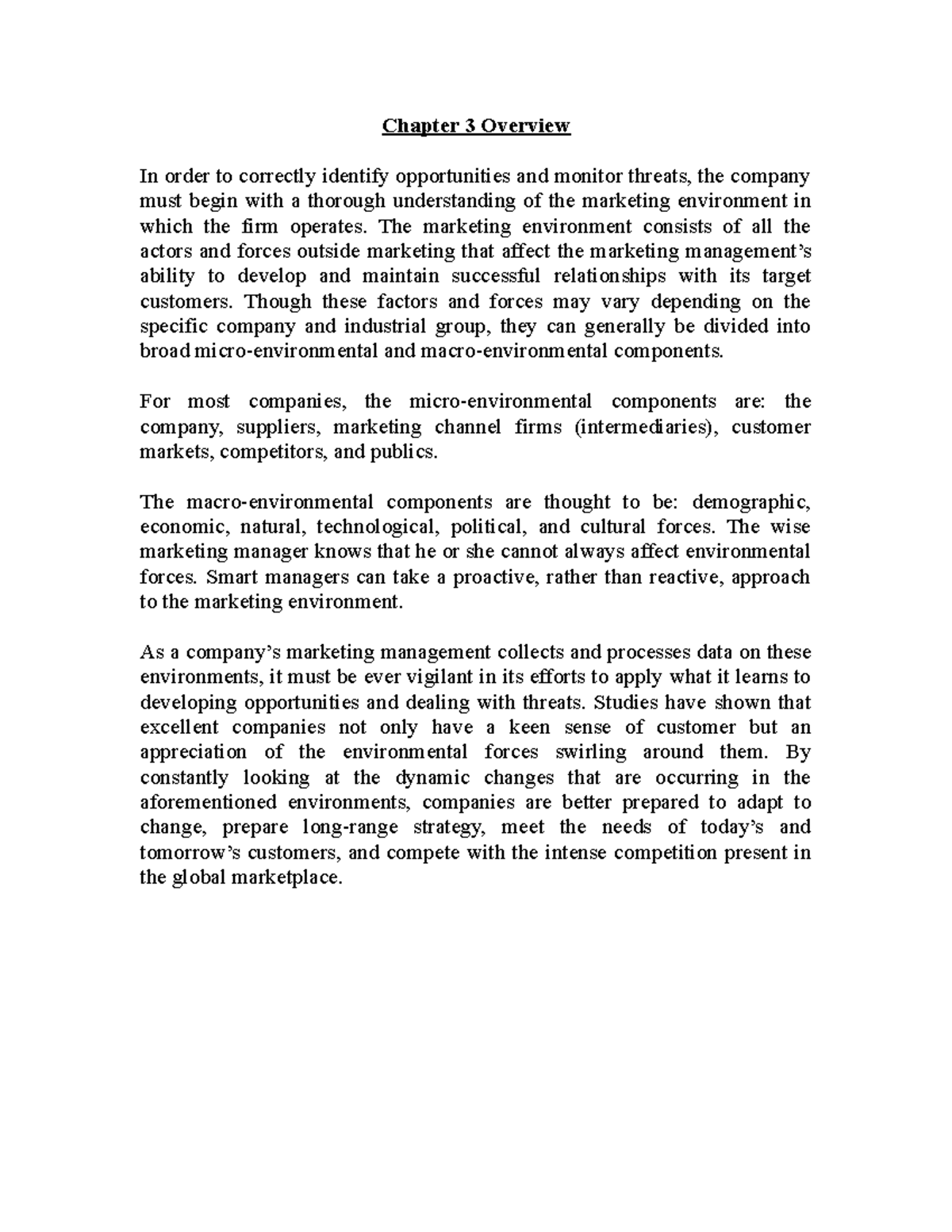 Chapter 3 - Overview - Chapter 3 Overview In order to correctly ...