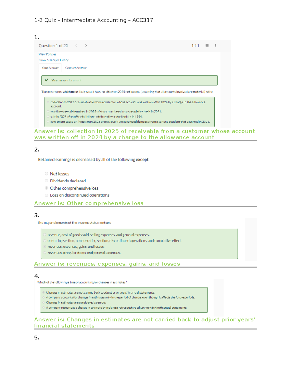 1-2: Quiz: Intermediate Accounting l - 1. Answer is: collection in 2025 ...