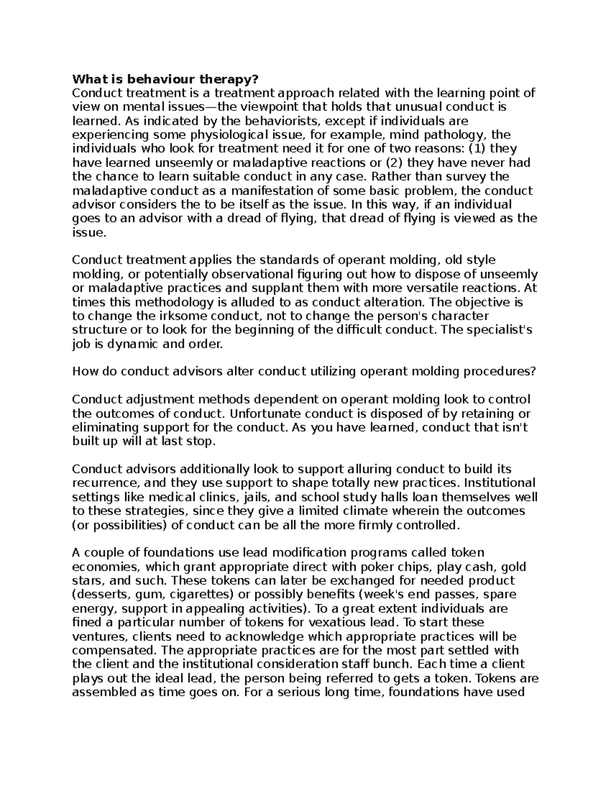 Conscious Desensitization - What is behaviour therapy? Conduct ...