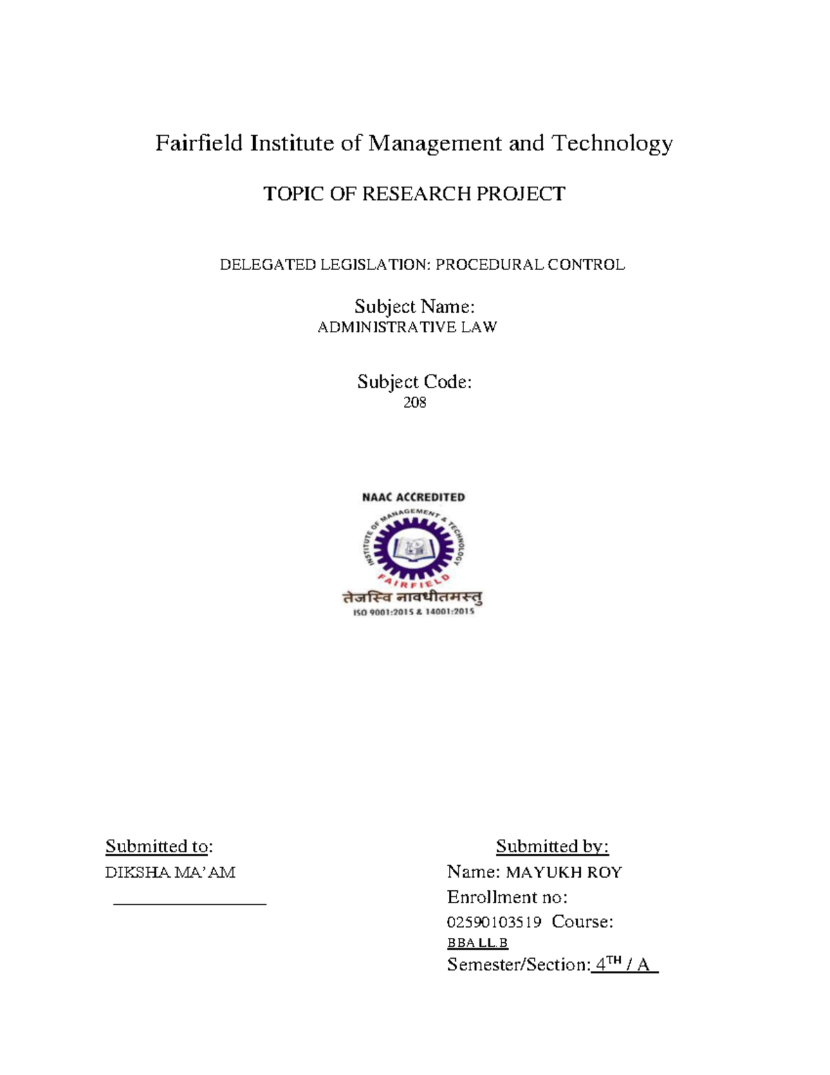 Administrative law-converted - Fairfield Institute of Management and ...