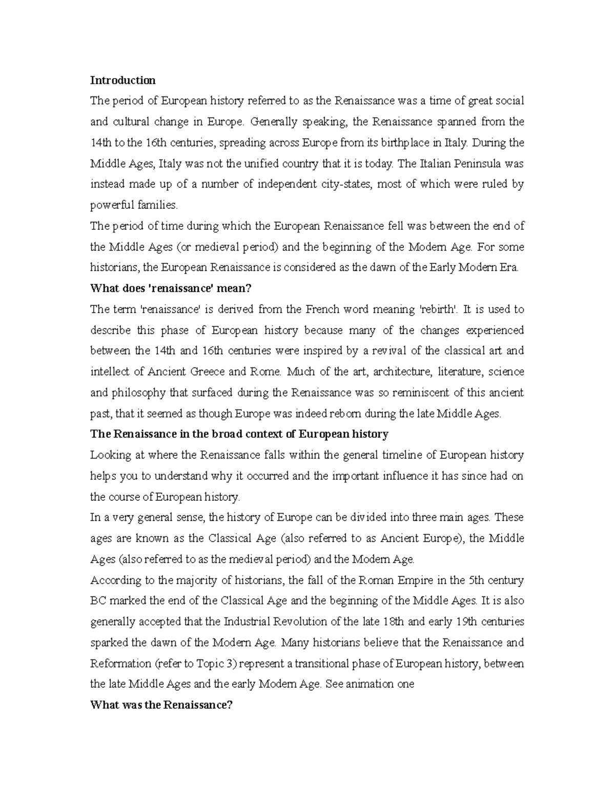 The Renaissance in Europe: A Cultural and Intellectual Revolution ...