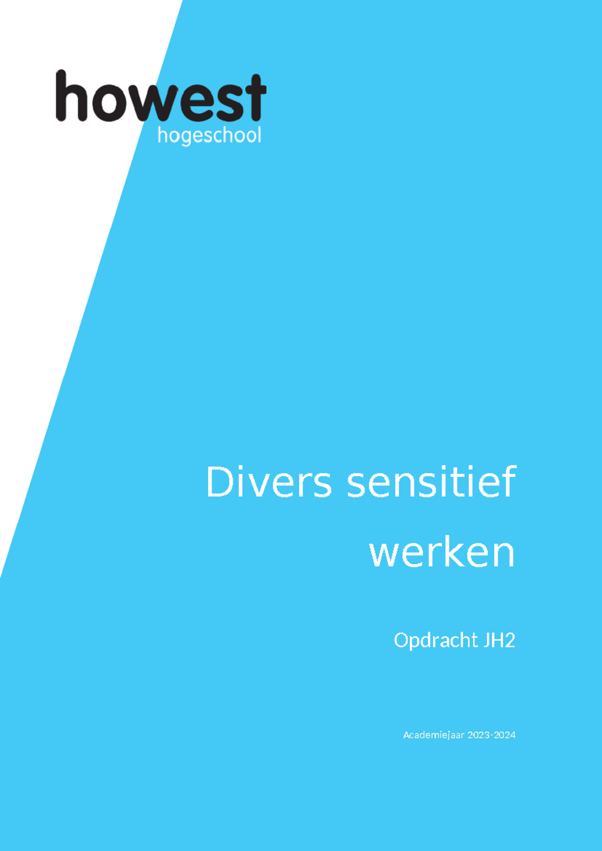 Divers sensitief werken - Opdracht DEF - Divers sensitief werken ...