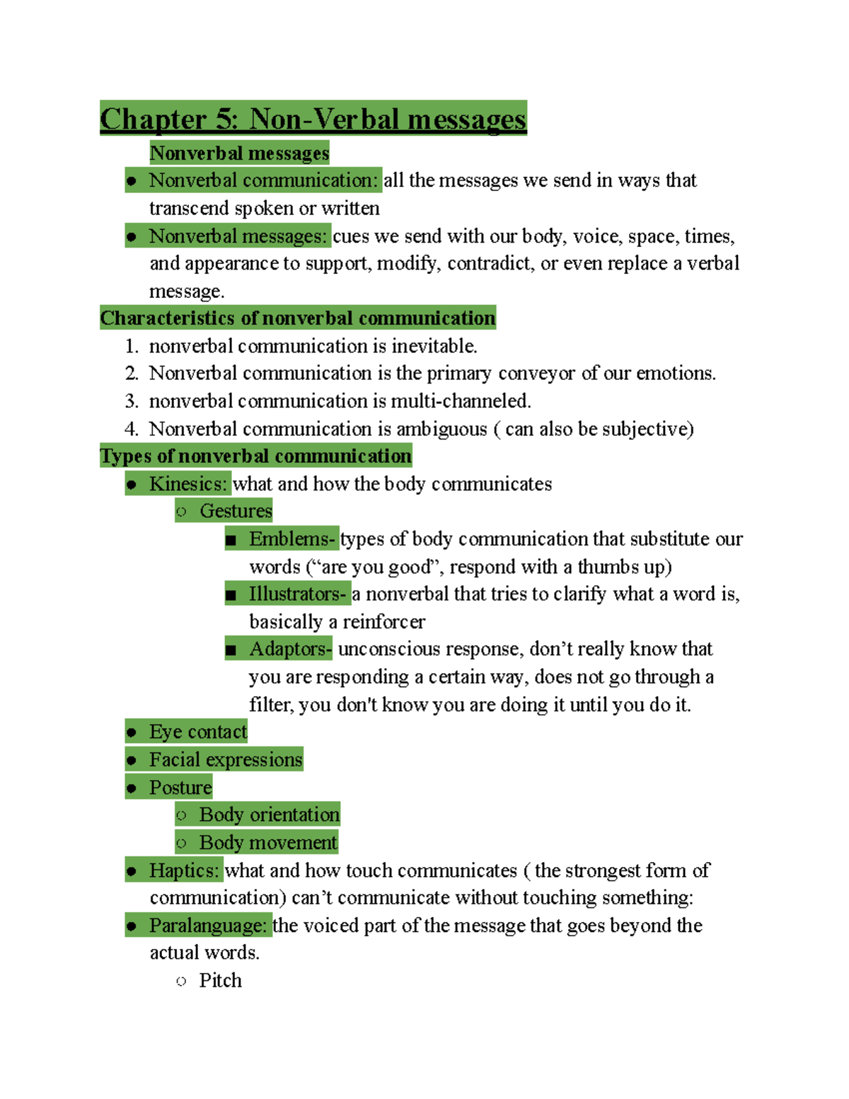 Speech Chapter 5 - Mr. Bailey at Jacksonville State University teaches ...