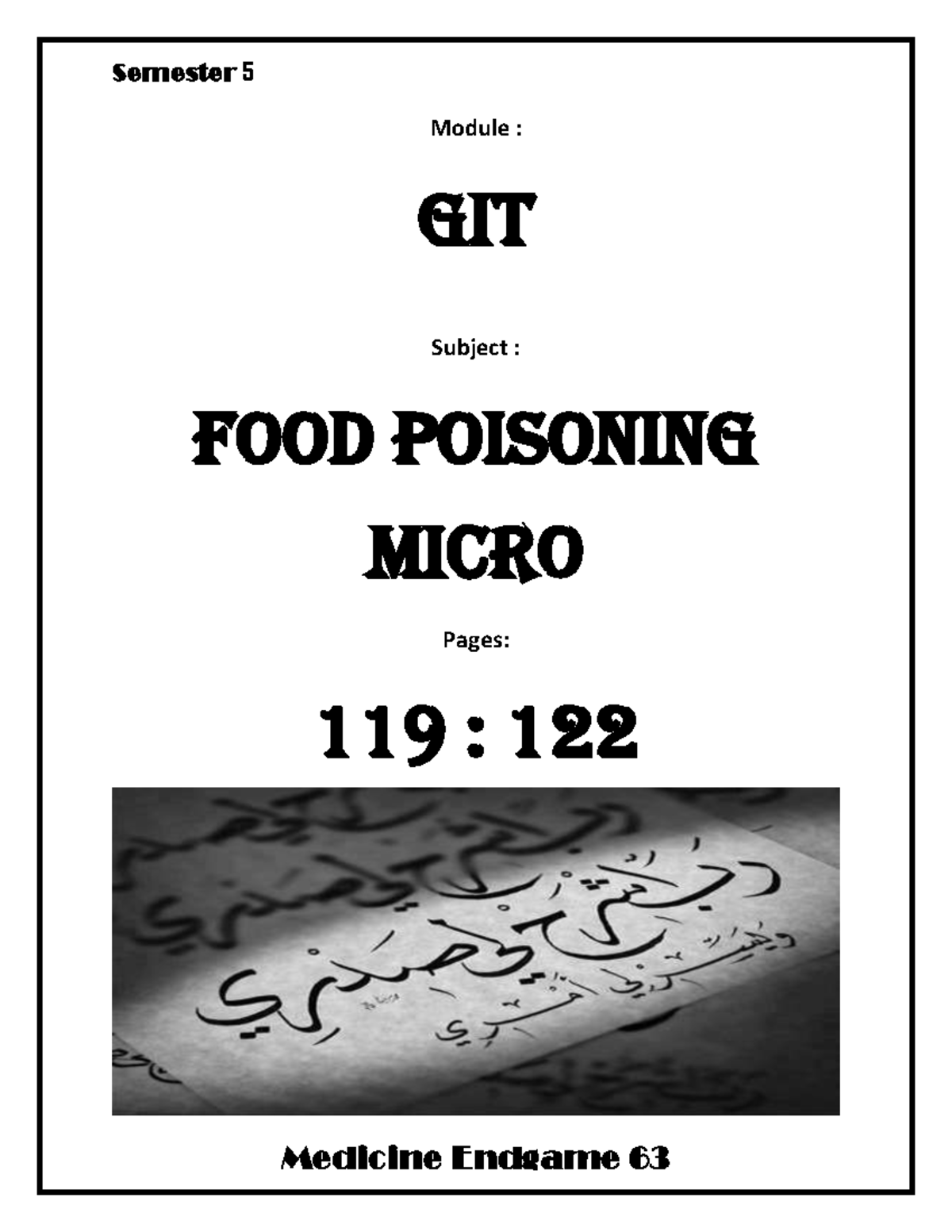 Food poisoning micro - Pathology - Module : git Subject : food ...