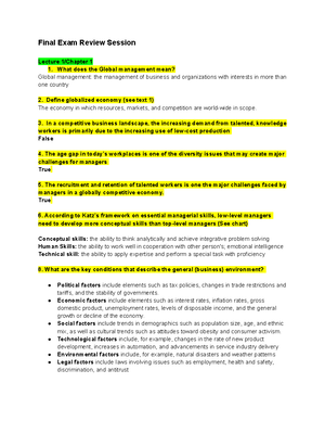 Final Exam Definitions - Final Exam: Definitions Chapter 1 ...