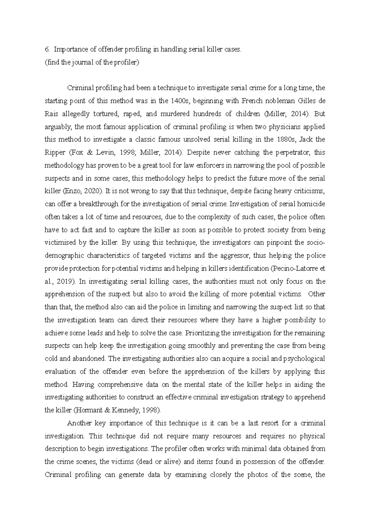 Q6 - Habibah Nick - Forensic Psychology Question about Criminal ...
