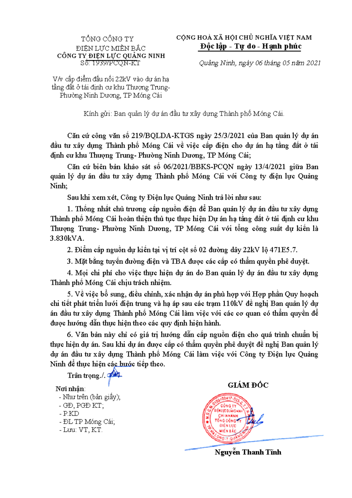 1939 - abc - TỔNG CÔNG TY ĐIỆN LỰC MIỀN BẮC CÔNG TY ĐIỆN LỰC QUẢNG NINH ...