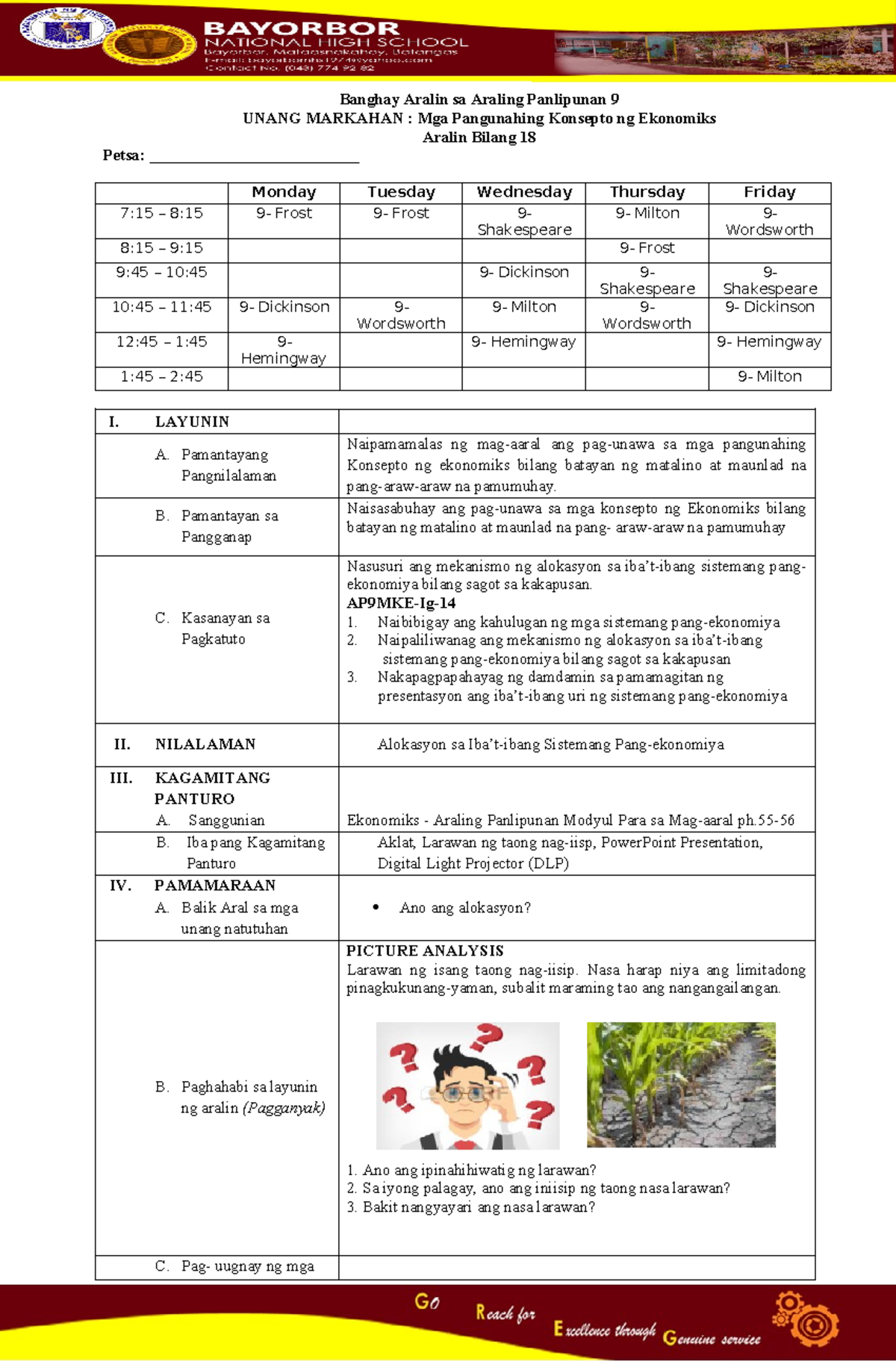 Aralin-18 - qdqwcqc - Banghay Aralin sa Araling Panlipunan 9 UNANG ...