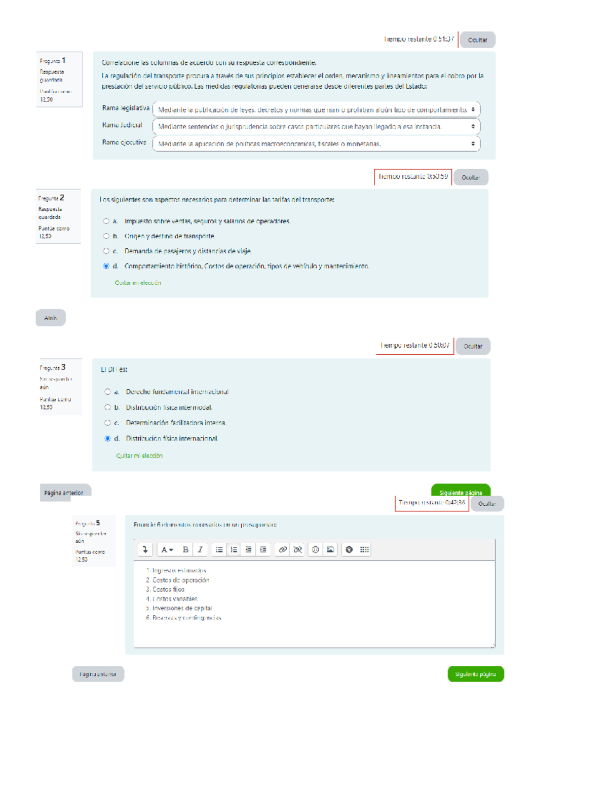 Cuestionario. GA6-210303026-AA1-EV01. - Tiempo restante 0:51:37 Ocultar Pregunta 1 Correlacione ...