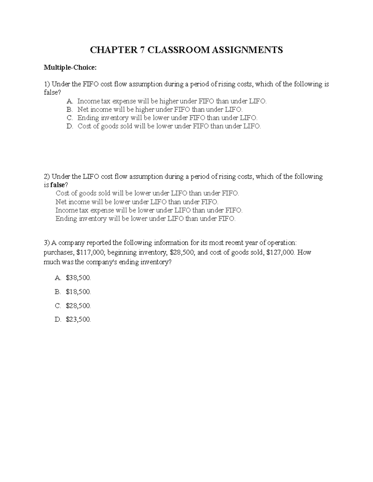 CH7-Multiple Choice - mathwokr - CHAPTER 7 CLASSROOM ASSIGNMENTS ...