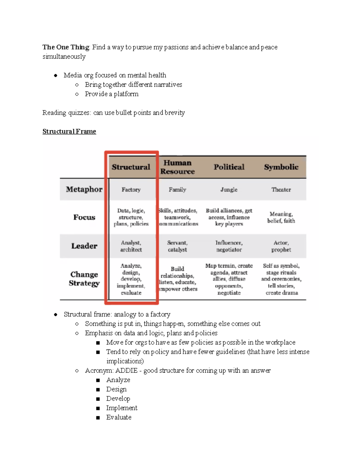 1/27/21 Class Notes - The One Thing: Find a way to pursue my passions ...