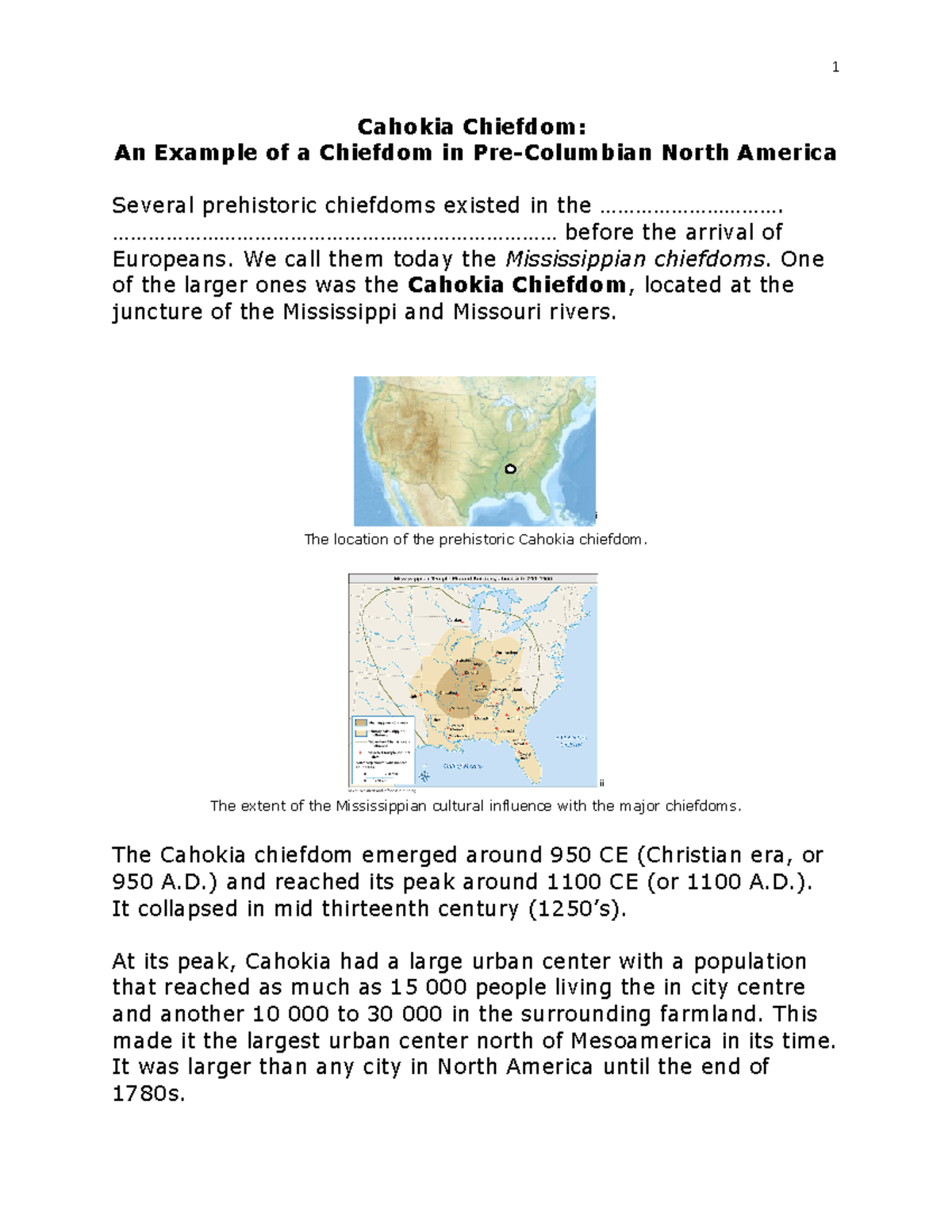 Class 12B - Example Chiefdoms (Cahokia) - Cahokia Chiefdom: An Example ...