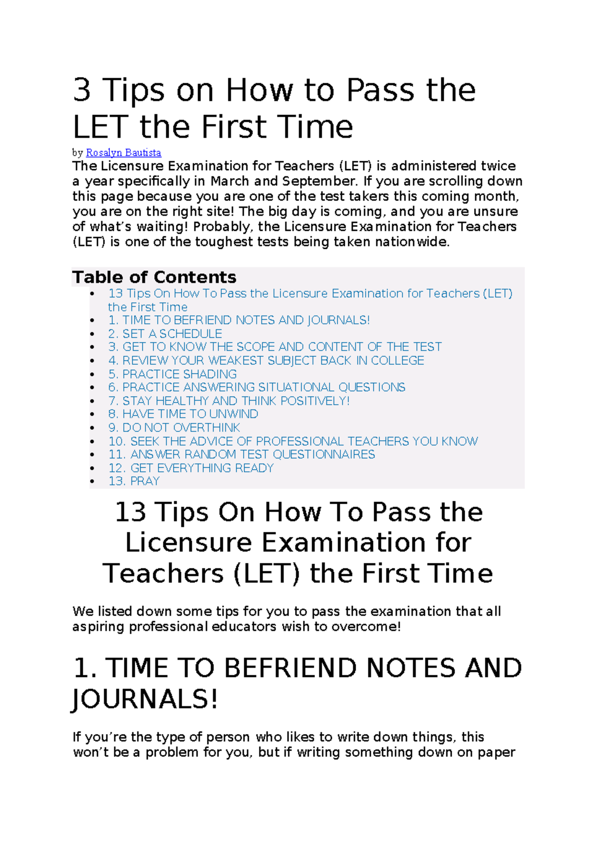 3 Tips on How to Pass the LET the First Time - If you are scrolling ...