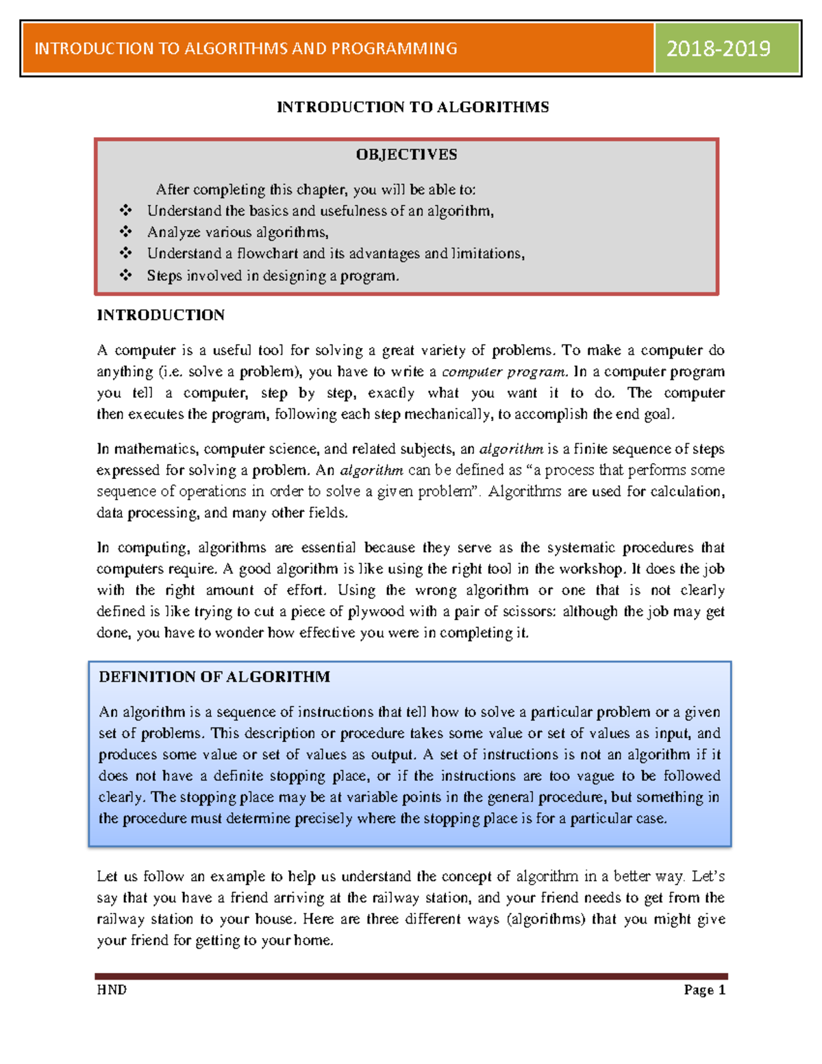 Algorithm lesson 22019 1026-84734-1ezwnt 0-1 - Information Technology - MKU - Studocu