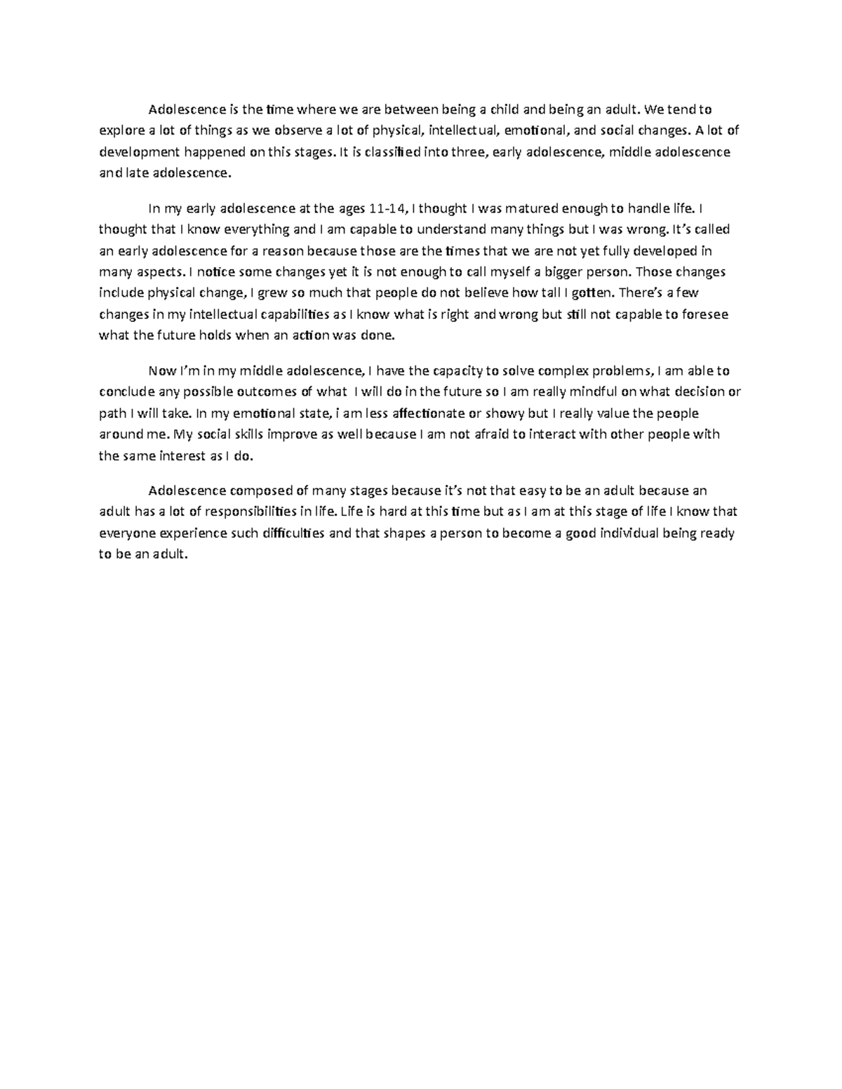 10 - adolescence of a human being - Adolescence is the time where we ...