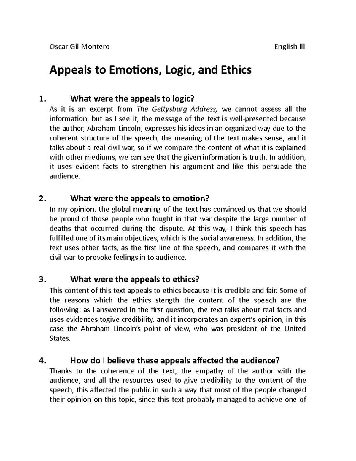 Appeals to Emotions, Logic, and Ethics - Cultura Clásica - UPF - Studocu