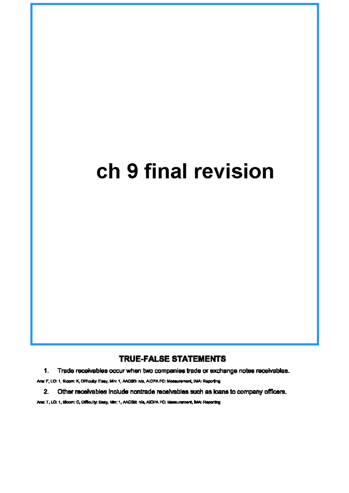 Ch 9 final revision - accounting principles 2 - ch 9 final revision ...