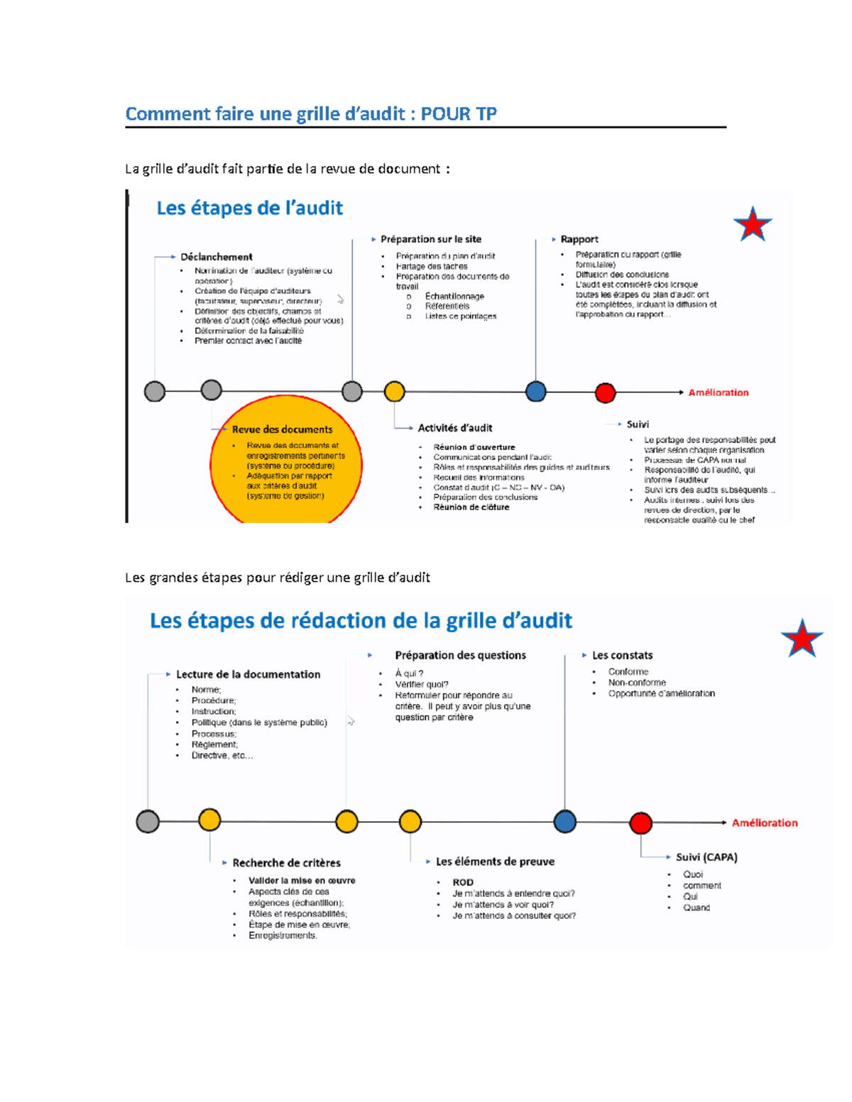 Comment faire une grille d'audit - TP - Comment faire une grille d’audit : POUR TP La grille d ...