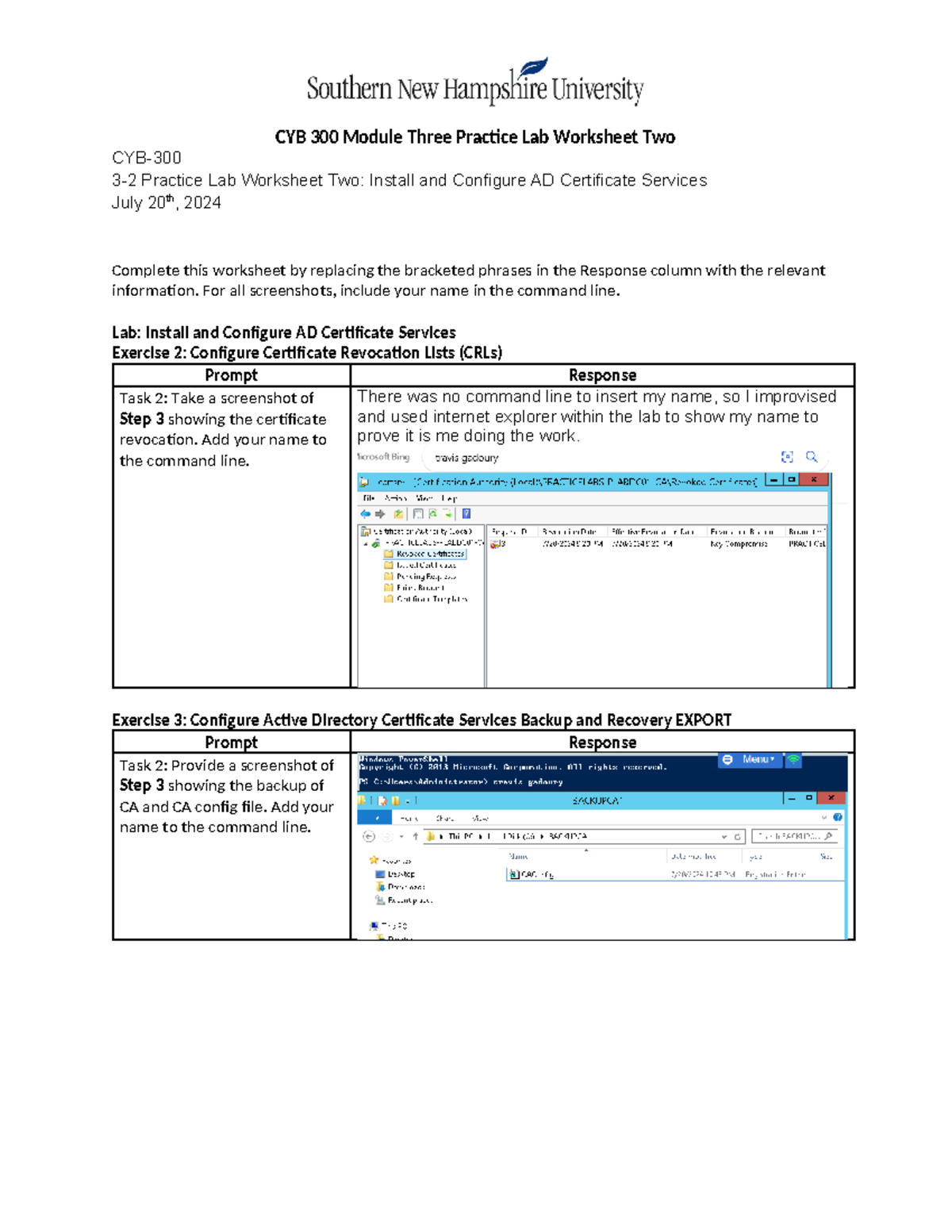 CYB 300 3-2 Practice Lab Two - CYB 300 Module Three Practice Lab ...