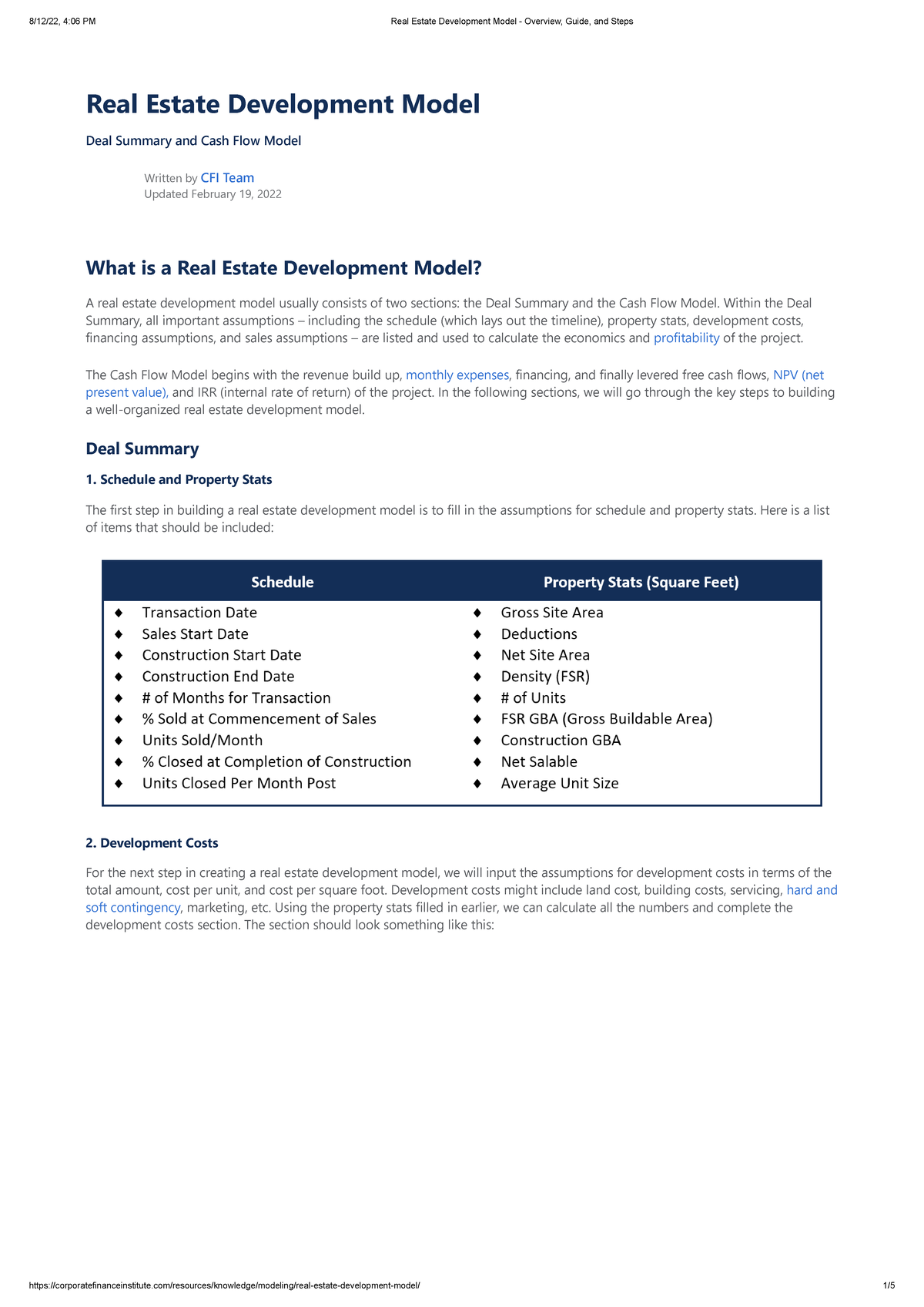 Real Estate Development Model - Overview, Guide, and Steps - Deal ...