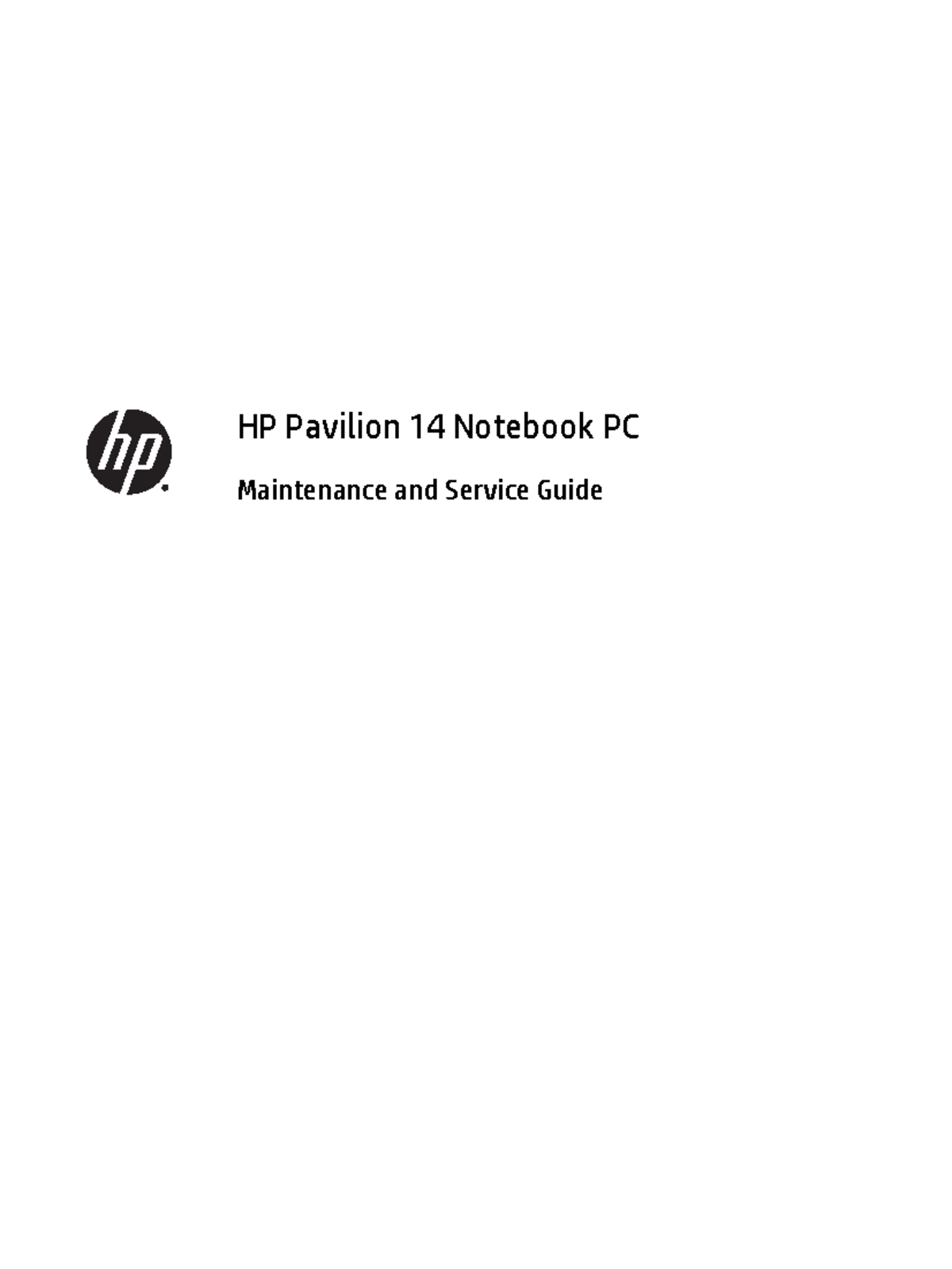 Material para soporte y mantenimiento - HP Pavilion 14 Notebook PC ...