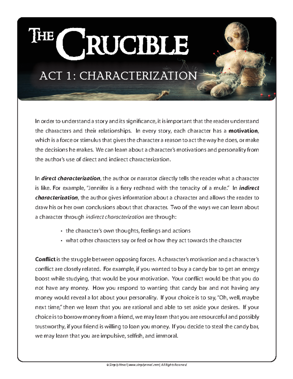 The+Crucible+Act+One+Characterization - Copyrighted material by Simply ...