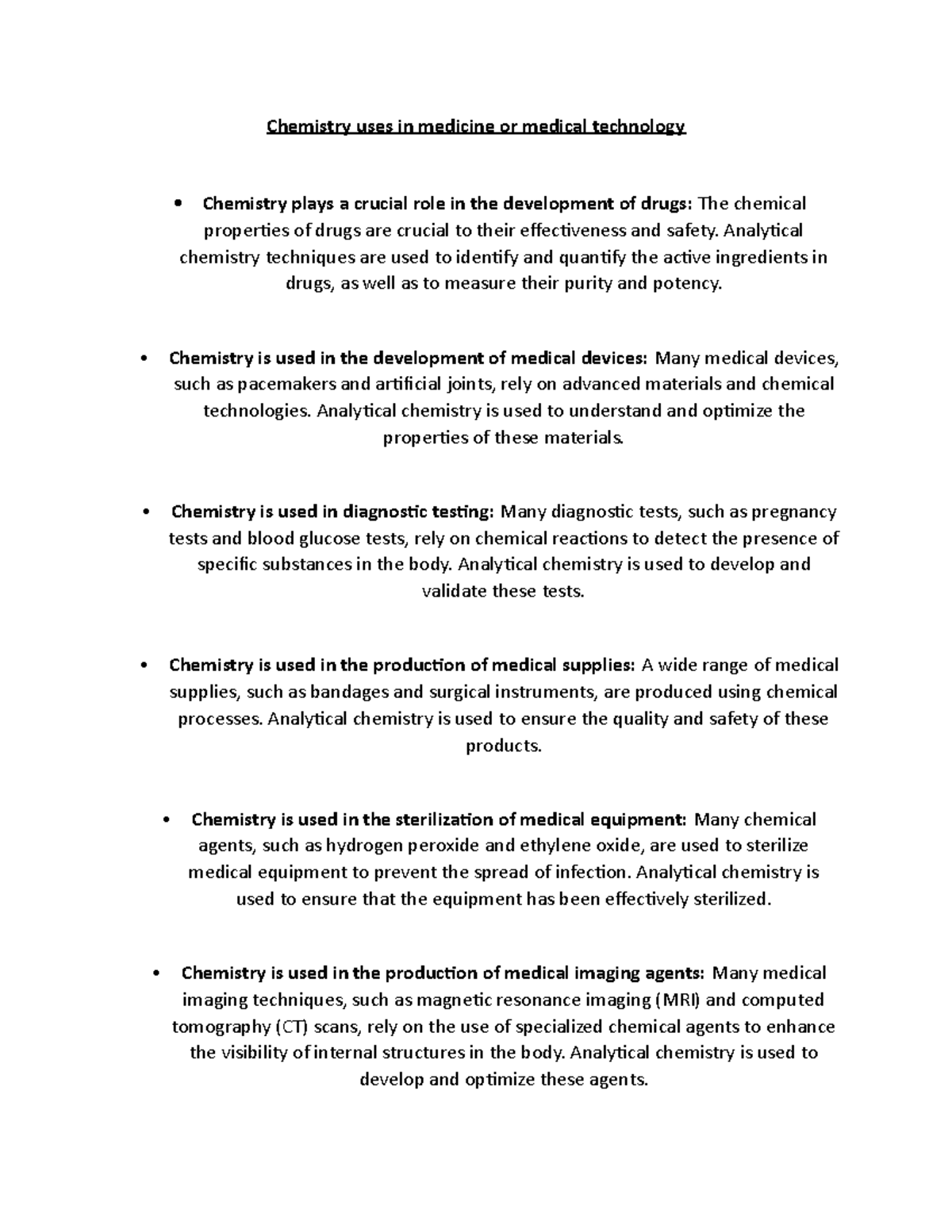 Document 89 (30) - Chemistry uses in medicine or medical technology ...