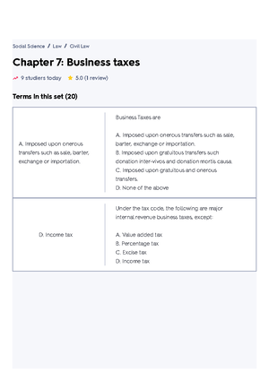 Business taxes Flashcards - business taxes 8 studiers today 5 (3 ...