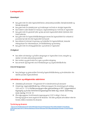 Farmakologiseminar 1 (3 timer) - Seminaroppgaver i farmakologi. Oppgaver etter forelesning 1 ...