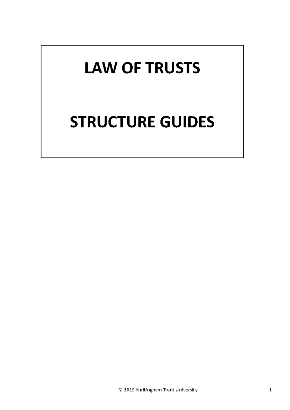 Trusts Structure Guides - LAW OF TRUSTS STRUCTURE GUIDES Contents TOPIC ...
